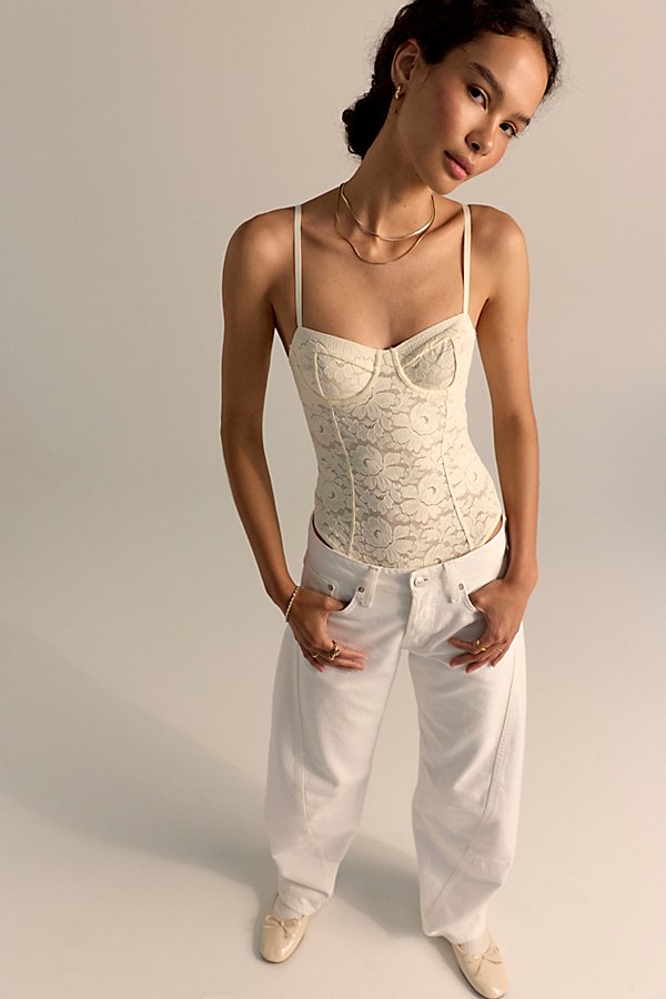 FREE PEOPLE Intimately Lace Bodysuit with Underwire Cups